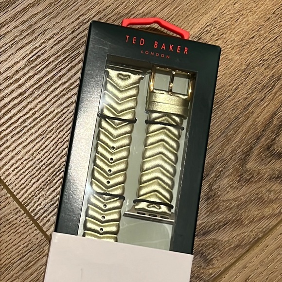 Ted Baker | Accessories | Ted Baker Gold Leather Chevron Apple Watch ...